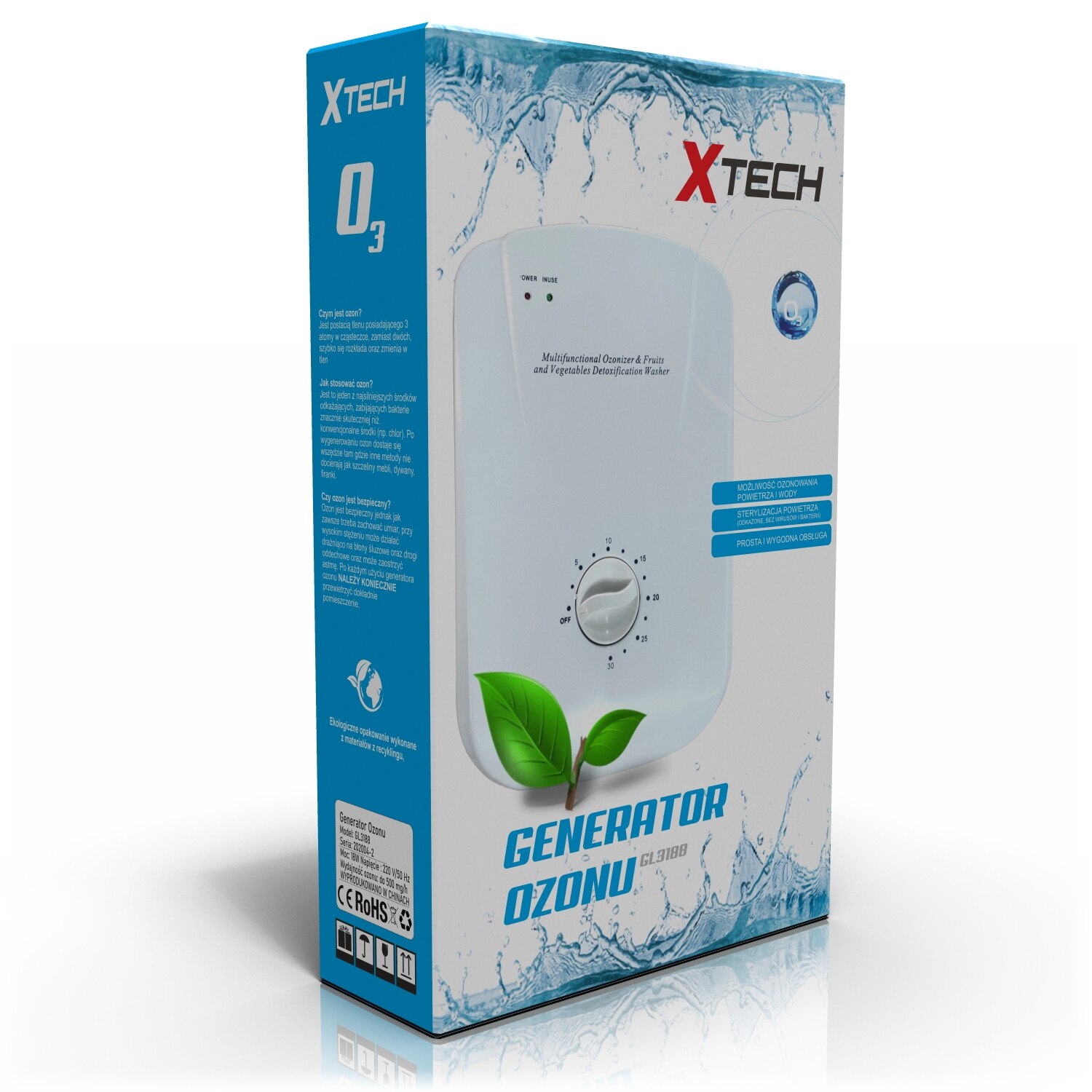 Purificator cu generator ozon, Xtech, Plastic,12 W, 35 dB, 500 mg/h, Alb - eMAG.ro