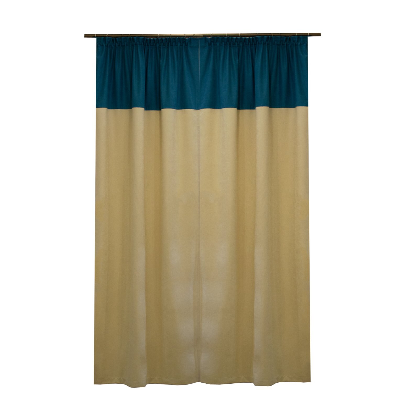 Set draperii Velaria suet ivoire cu turcoaz, 2x135x180 cm - eMAG.ro