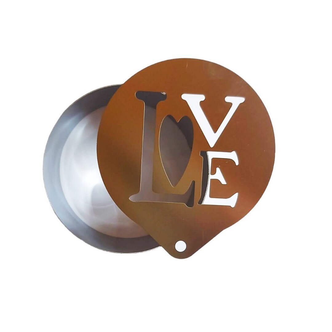 Форма за торта, кръгла с шаблон за декориране, Text Love, 7,5 см ...