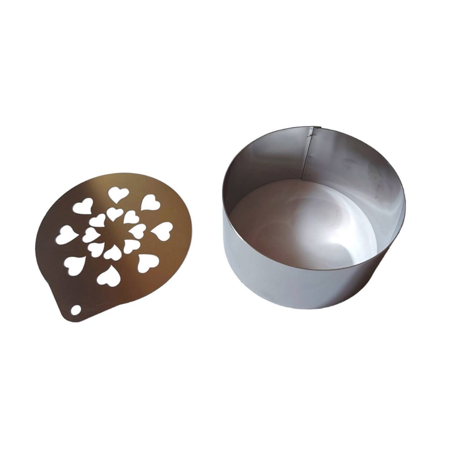 Forma pentru prajituri, Rotund cu sablon de ornat, Model cu inimioare ...