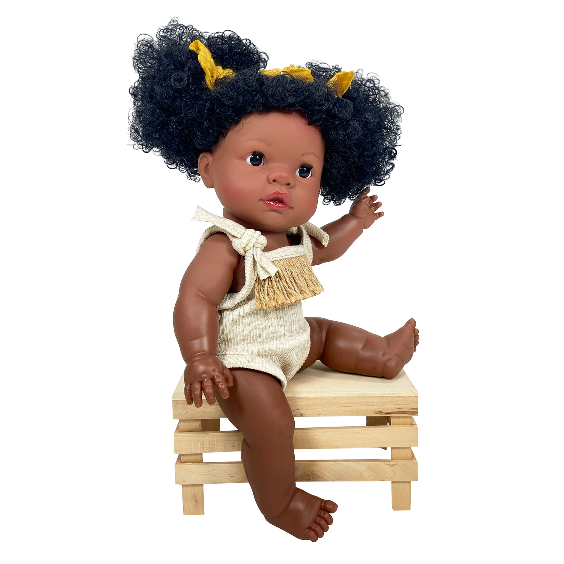 Papusa Artizanala cu miros de vanilie - Joy Afro (37 cm) - eMAG.ro