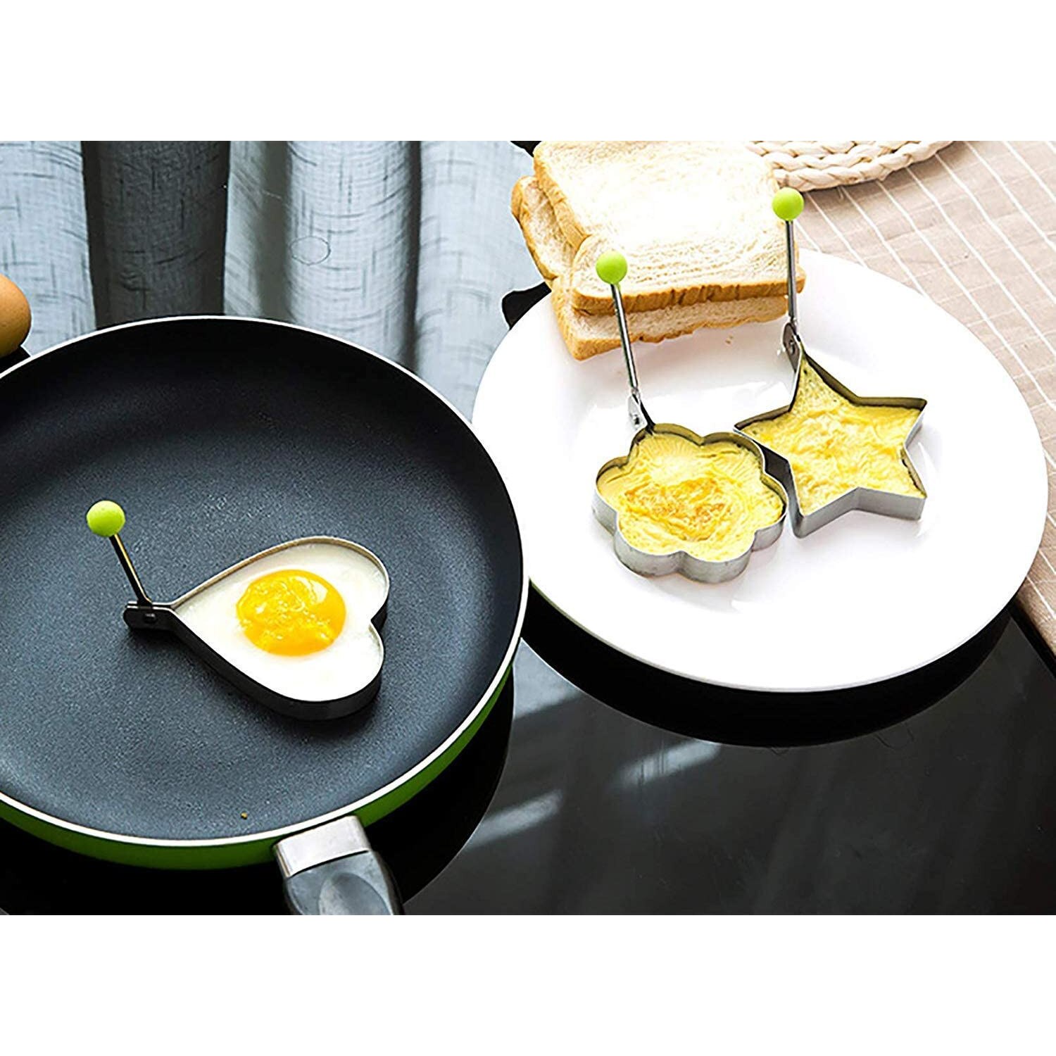 Set 6 forme de gatit oua prajite, Otel inoxidabil, Argintiu - eMAG.ro