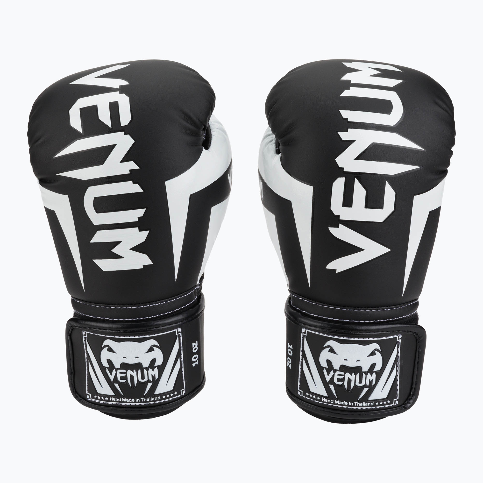 Manusi de box, Venum, Piele ecologica, Alb/Negru, 10 Oz - eMAG.ro