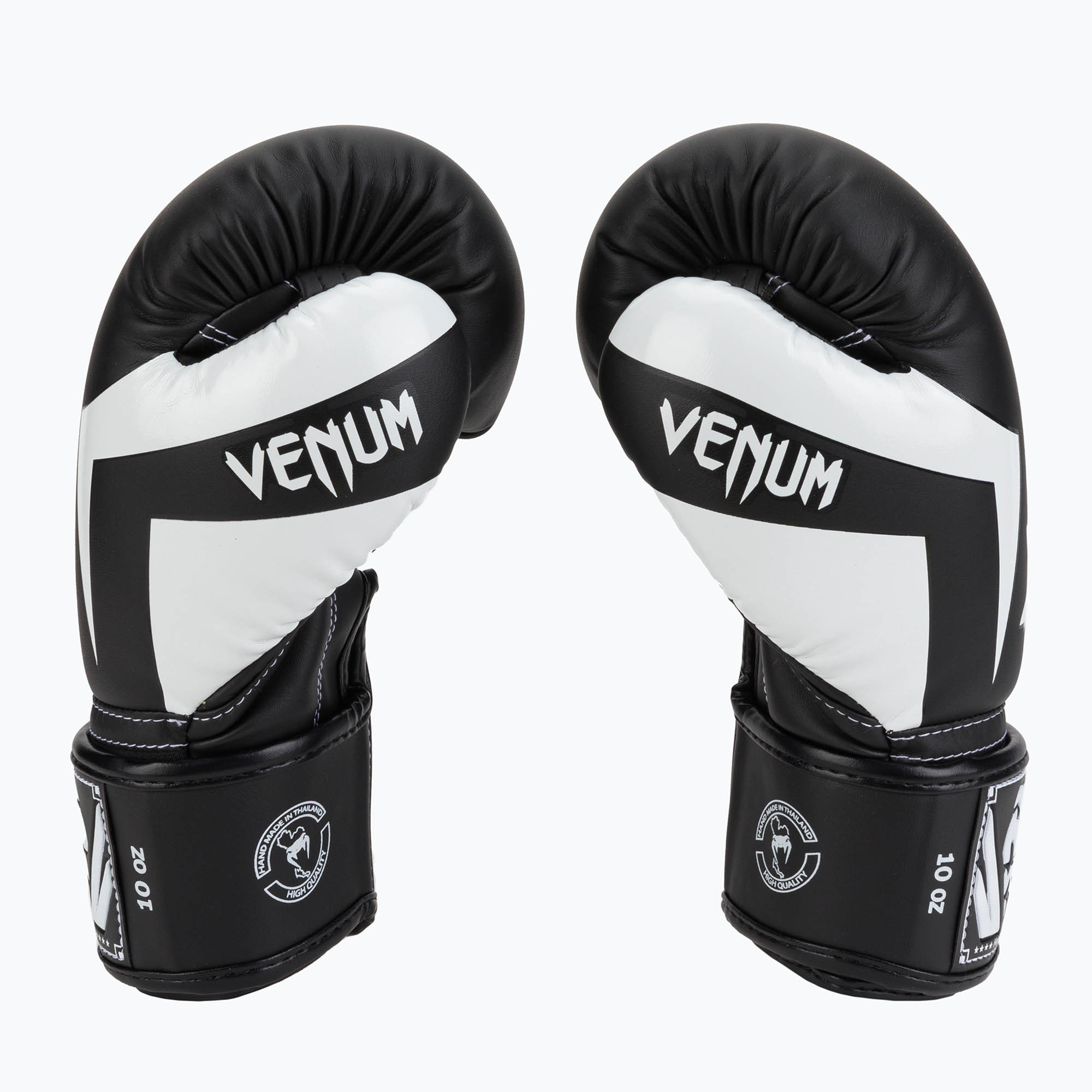 Manusi de box, Venum, Piele ecologica, Alb/Negru, 10 Oz - eMAG.ro
