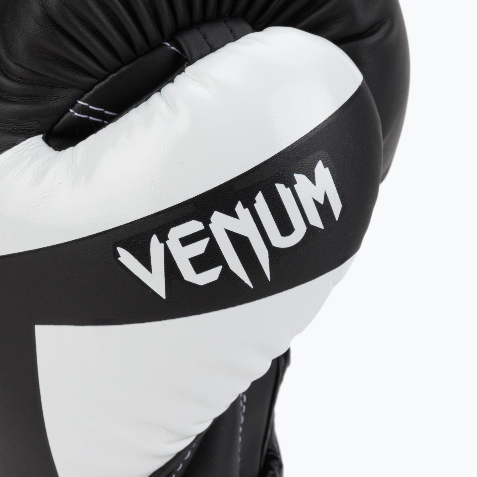 Manusi de box, Venum, Piele ecologica, Alb/Negru, 10 Oz - eMAG.ro