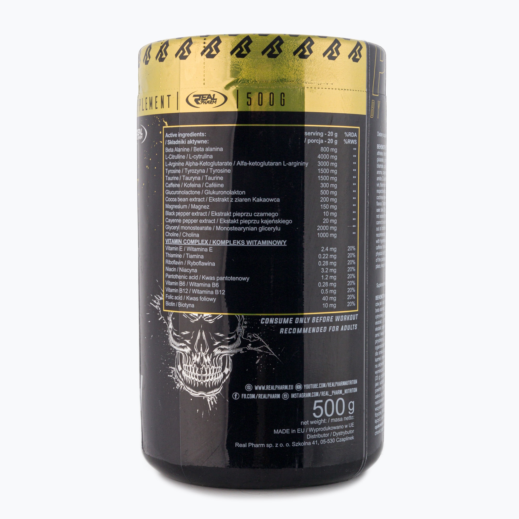 Pre-workout, Real Pharm, 500 g - eMAG.ro