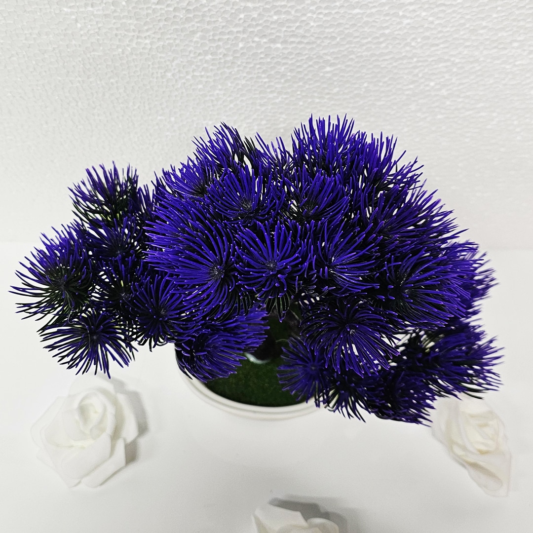 Bonsai decorativ artificial, colorat, in ghiveci miniatural, Pin Desire ...