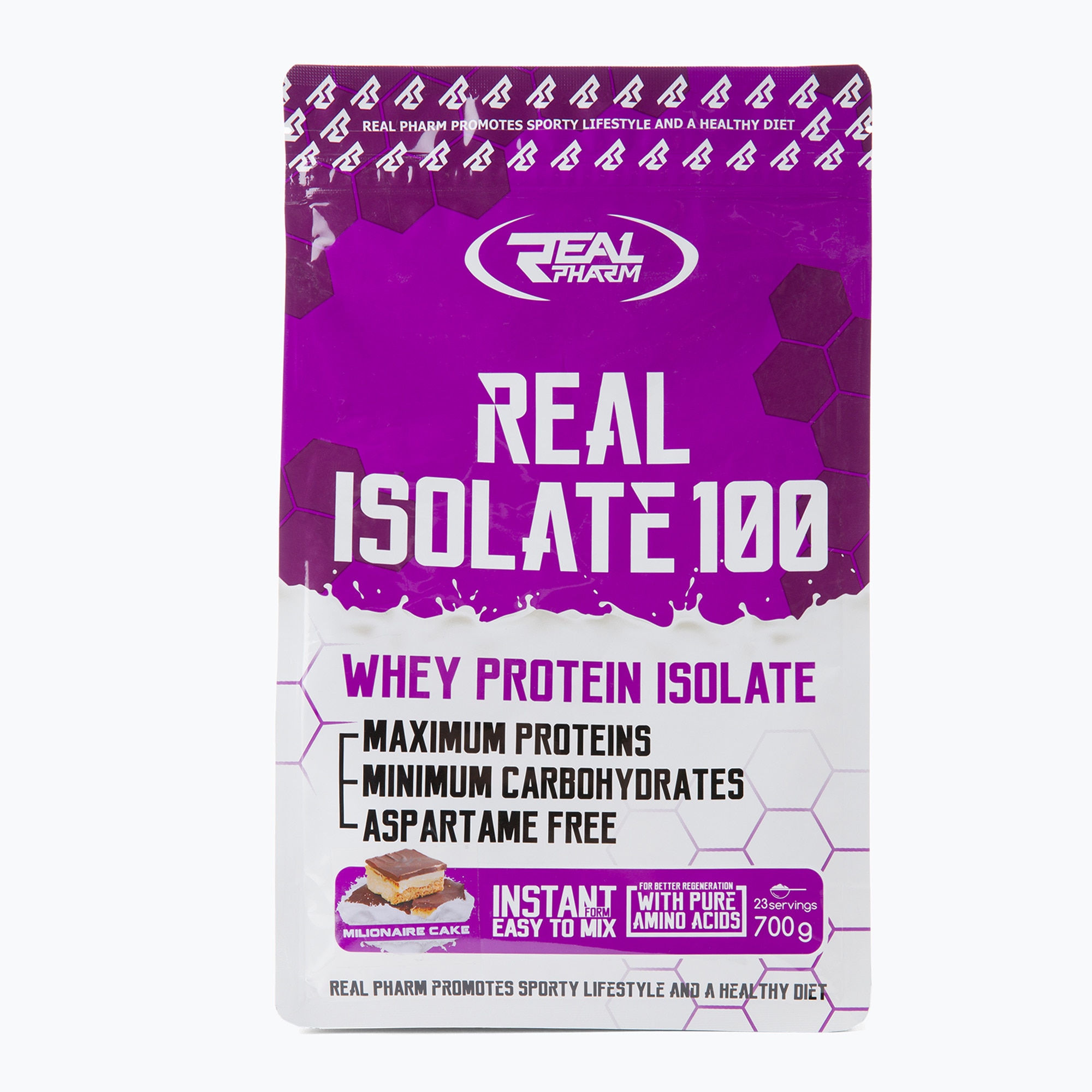Pudra proteica Real Pharm, Real Isolate, Millionaire Cake, 700g - eMAG.ro
