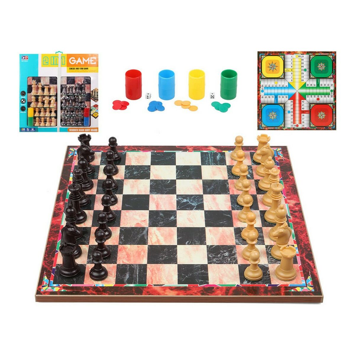 Tabla de joc 2 in 1, Sah, Pentru copii, Multicolor - eMAG.ro