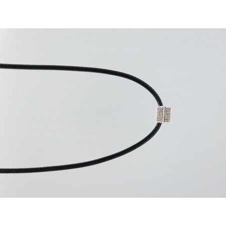 Colier minimalist barbat, smart casual, snur cerat, pandantiv argintiu ...