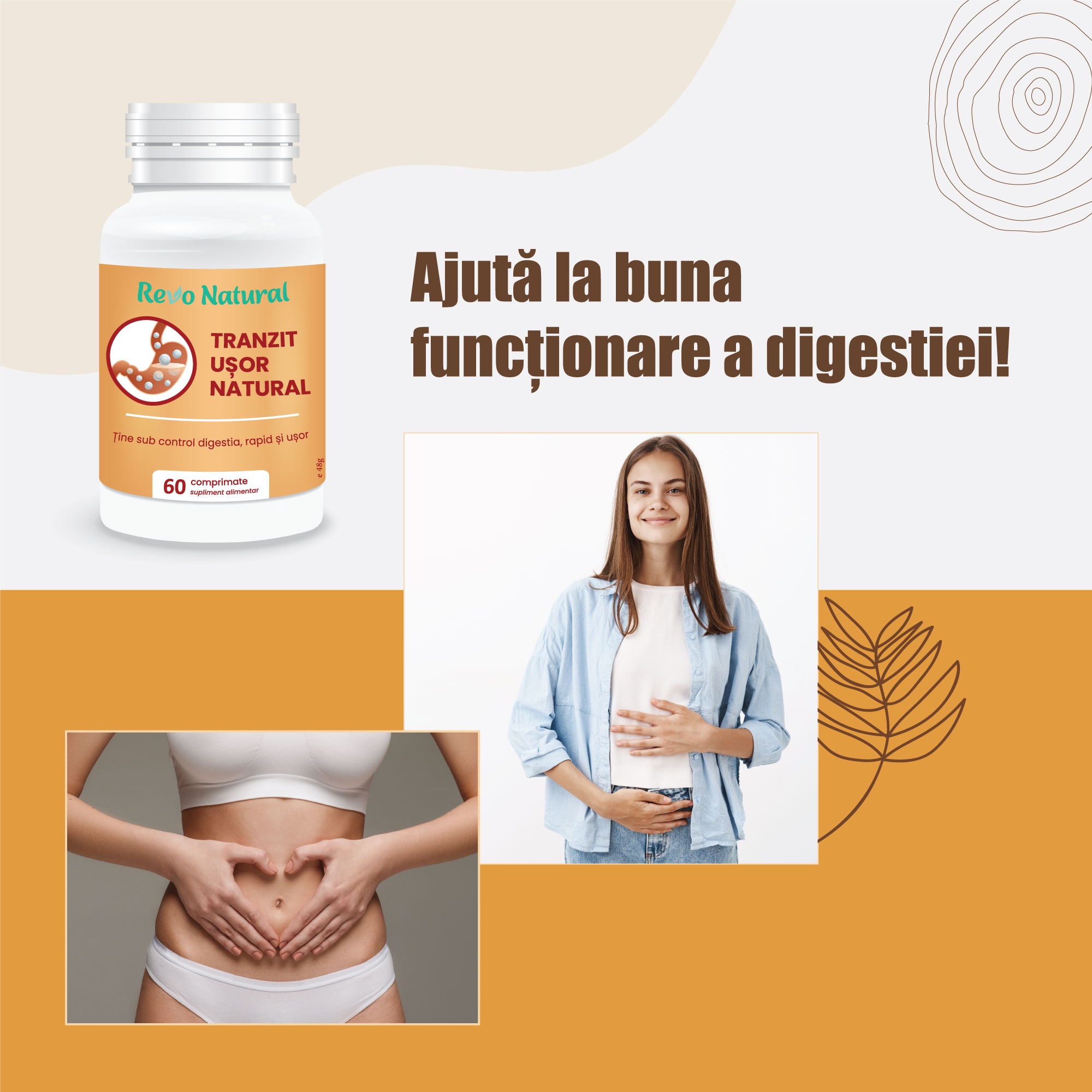 Supliment alimentar pentru constipatie, Tranzit Usor Natural, 60 ...
