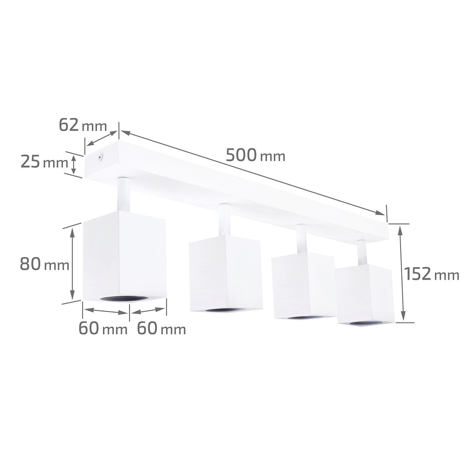 Corp de iluminat cu halogen, montat pe perete si tavan cu LED, Alb ...