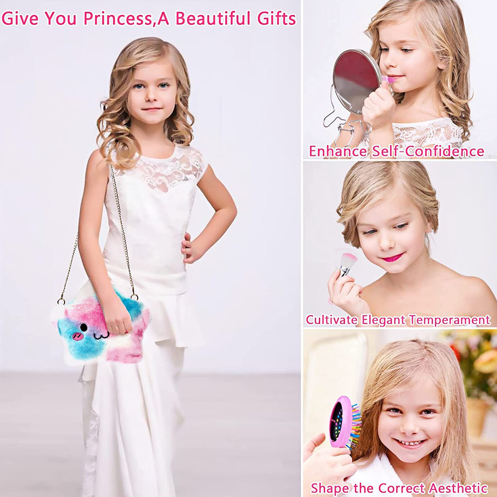 Set make up trusa pentru copii + 3 ani, Darklove, Cu lampa uscare ...