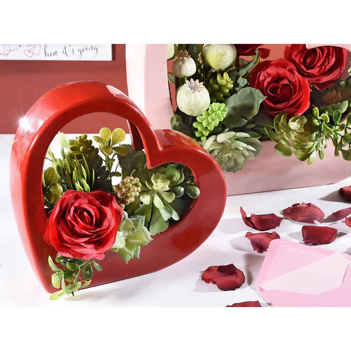 Set 3 vaze flori ceramica 19.5x4.5x19 cm - eMAG.ro