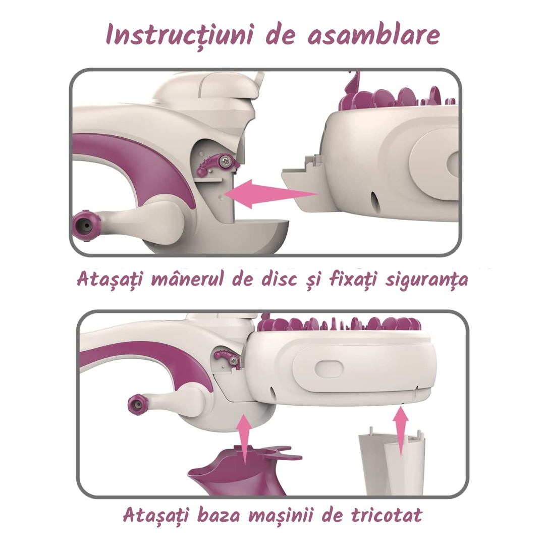 Set Masina de Tricotat Zenino - 5 Papiote, 24 Ace Circulare, pentru ...