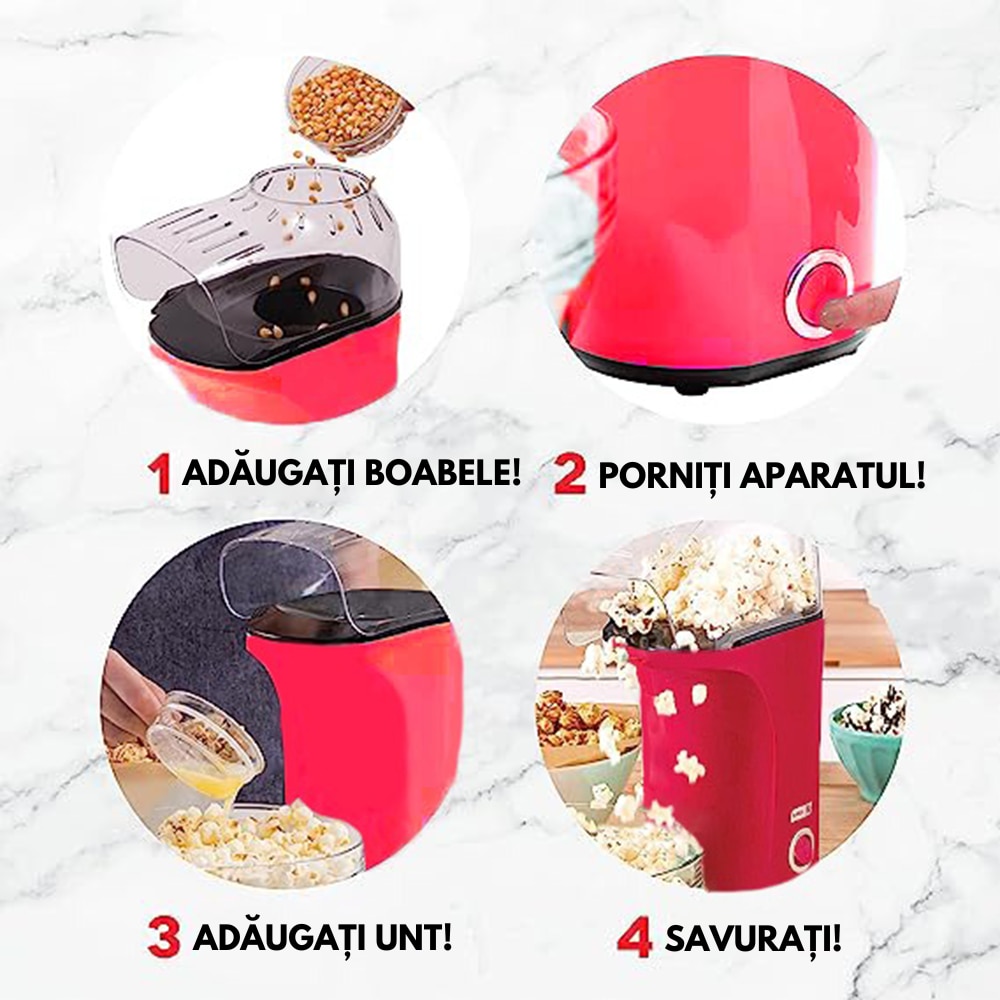 Aparat cu Aer Cald de facut Popcorn Bukate®, Gata in max. 3 min, 1200W ...