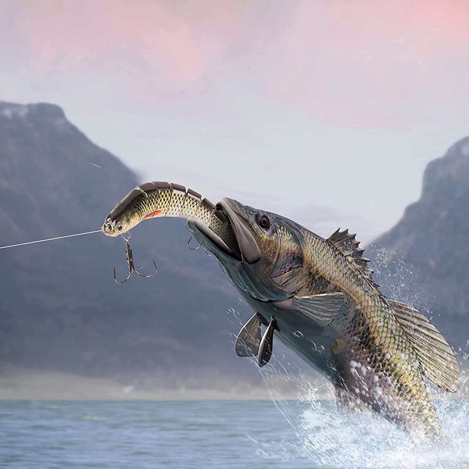 Set 3 voblere articulate stiuca, 8 segmenti, pentru pescuit stiuca ...