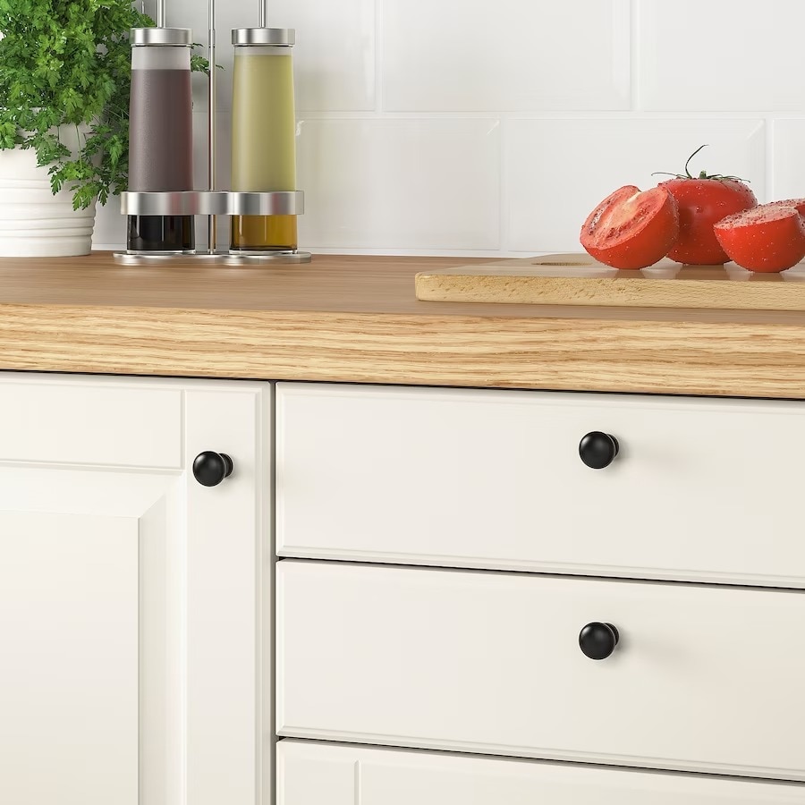 Set 2 manere negre rotunde pentru mobilier, 20 mm - eMAG.ro