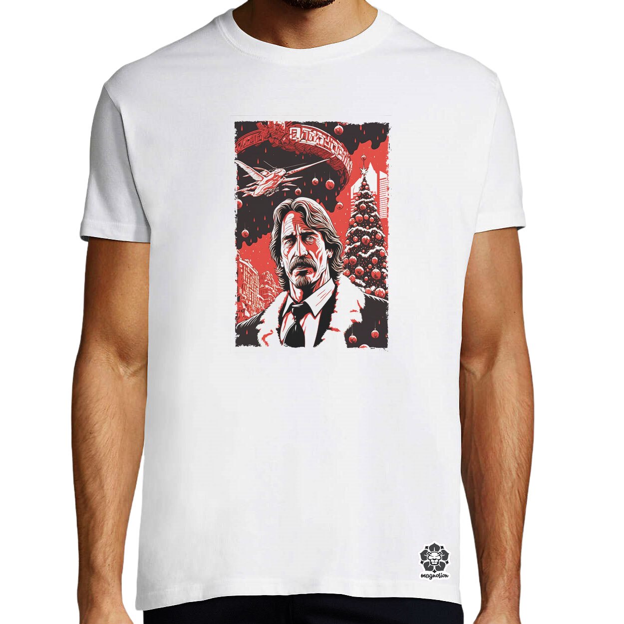 Hans Gruber portré fanart v4 férfi póló, Fehér, M - eMAG.hu