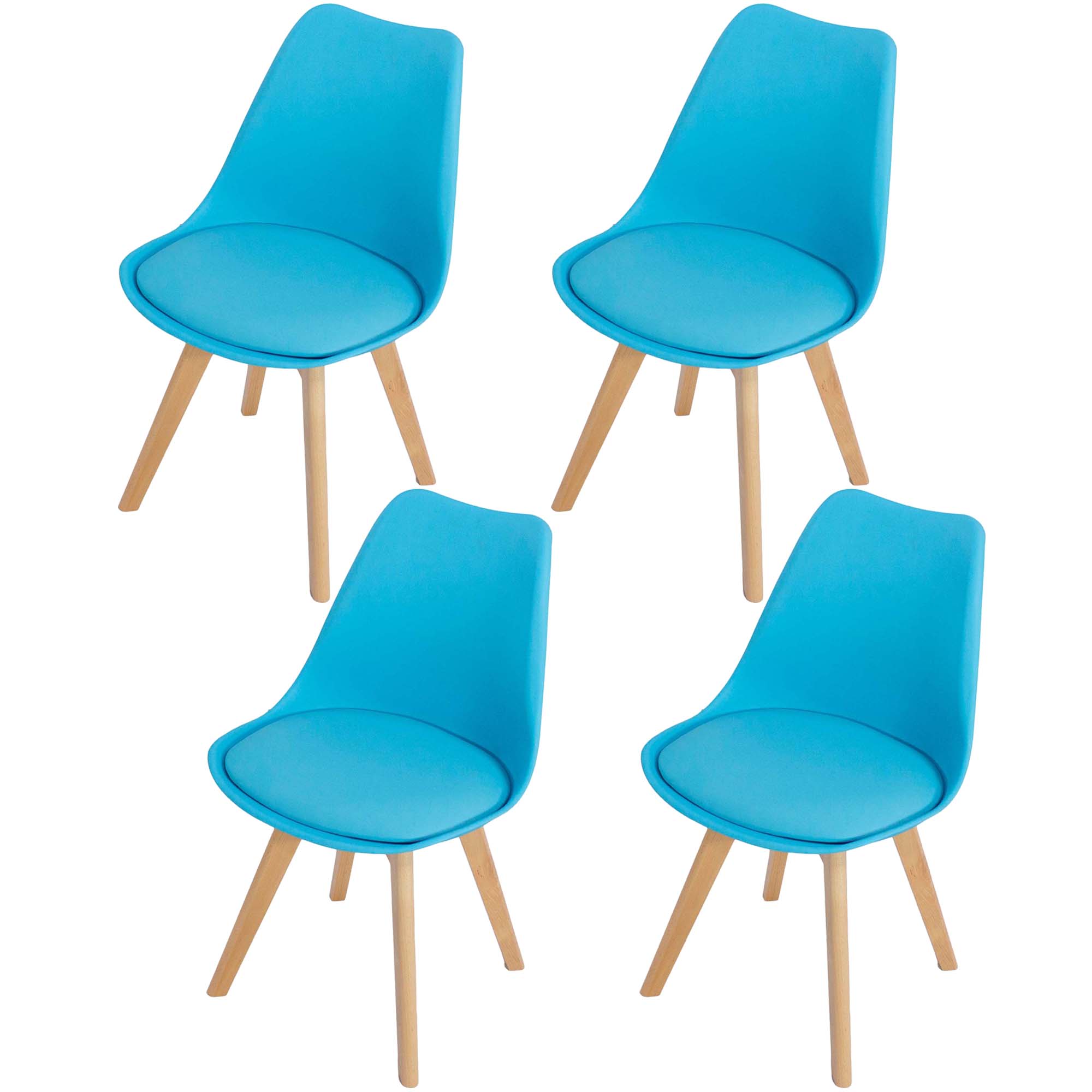 Set 4 scaune DENVER Stockholm, turcoaz, model scandinav, sezut tip ...