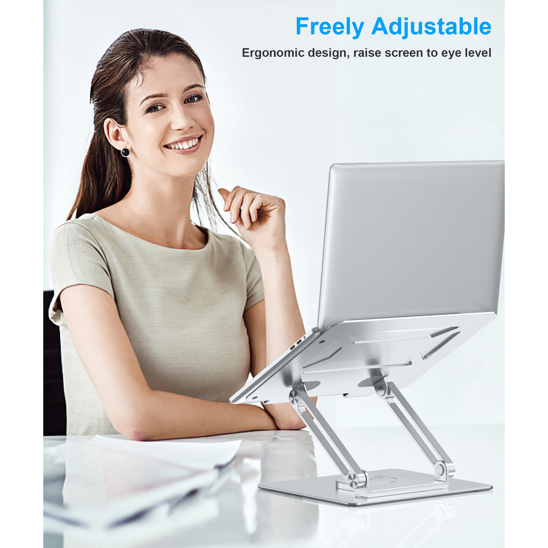 Suport rotativ pentru laptop, BoYata, reglabil, ergonomic, pliabil, cu ...