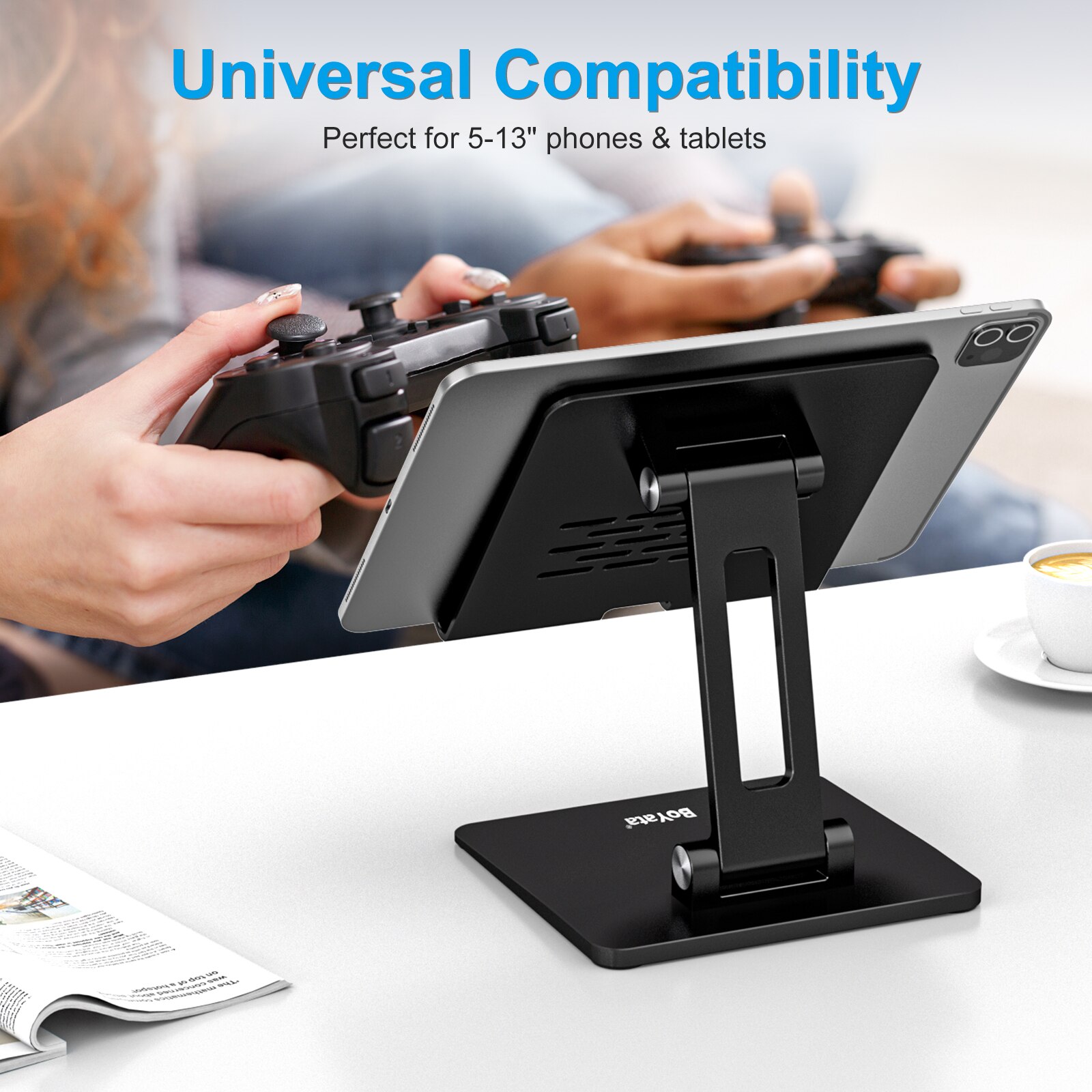Suport reglabil pentru tableta, BoYata, pliabil, portabil, aluminiu ...