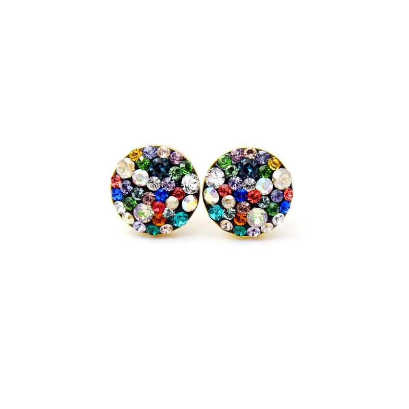 Cercei Swarovski Ball Multicolori, Argint 925 placat cu aur - eMAG.ro