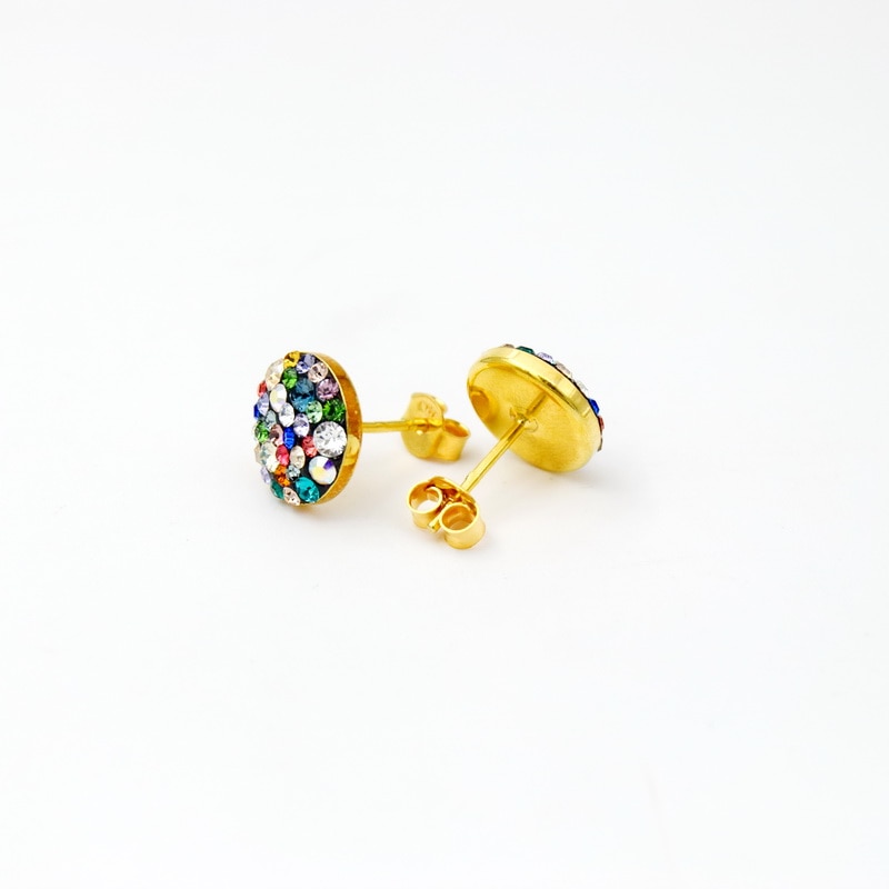 Cercei Swarovski Ball Multicolori, Argint 925 placat cu aur - eMAG.ro