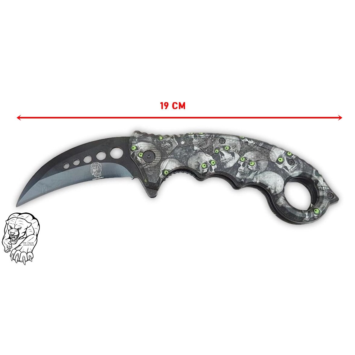 Cutit Karambit Cougar Grey Skull, otel carbon - eMAG.ro