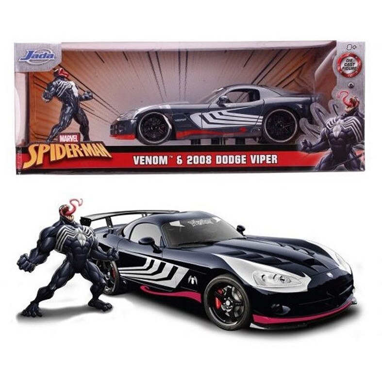 Figura cu o masina Jada Marvel Spider Man Venom Dodge Viper 2008, 1:24 ...