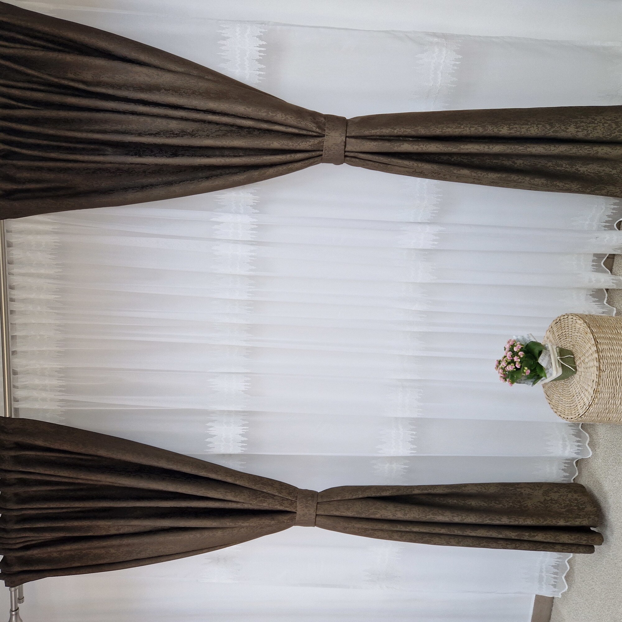 Draperie blackout cu insertii maro 2 buc x250 x 240 - eMAG.ro
