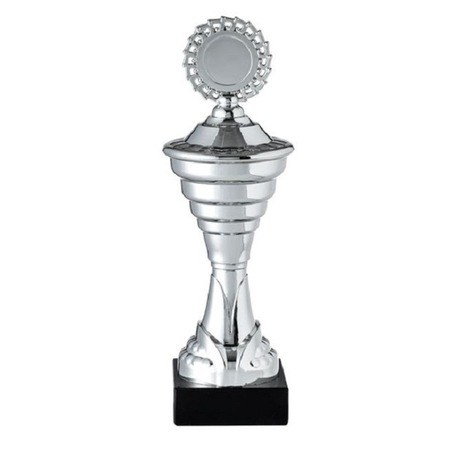 Trofeu pentru loc castigator, culoare argint, din plastic, pe baza ...