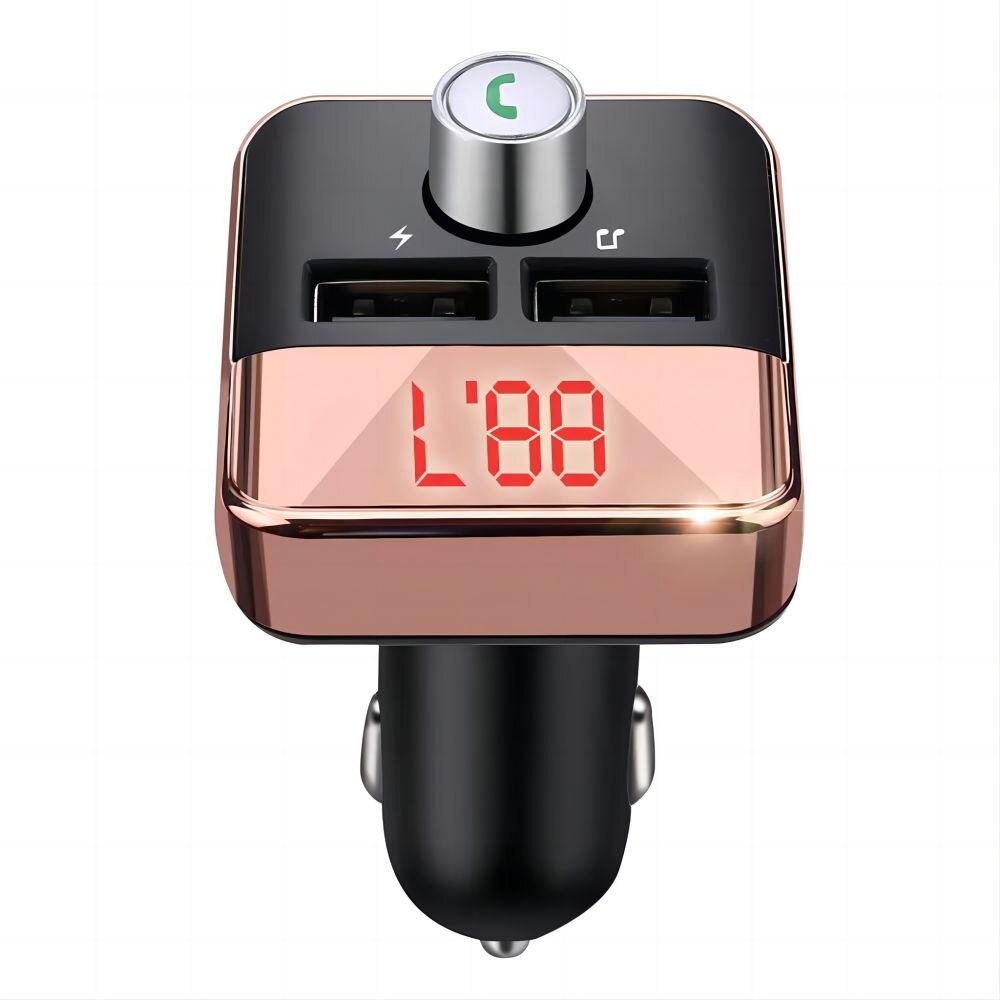 Modulator FM, Bluetooth, Negru/Rose gold - eMAG.ro