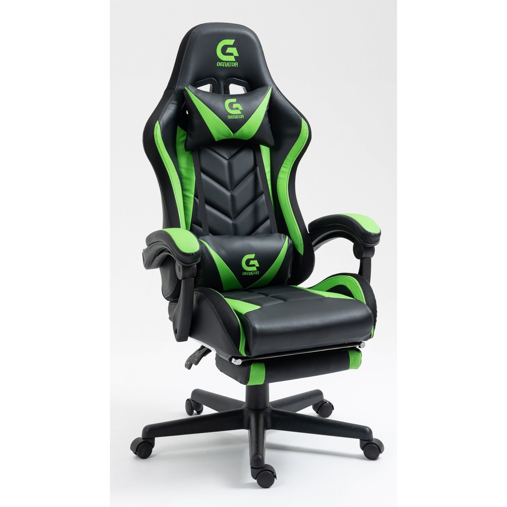 Scaun gaming, sistem iluminare banda LED RGB, masaj in perna lombara ...