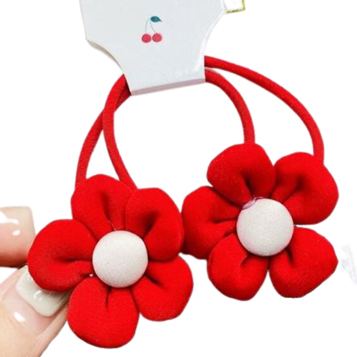Elastic de par cu floricele, Rosu - eMAG.ro