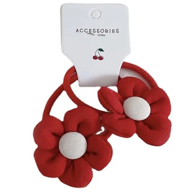 Elastic de par cu floricele, Rosu - eMAG.ro