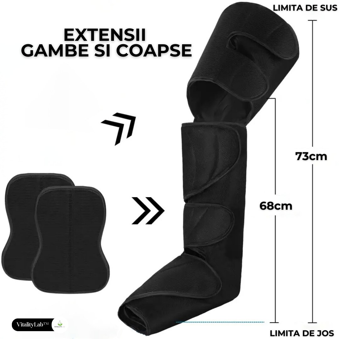 Aparat masaj picioare Pro Massager Vitality Lab™, drenaj limfatic, 3 ...