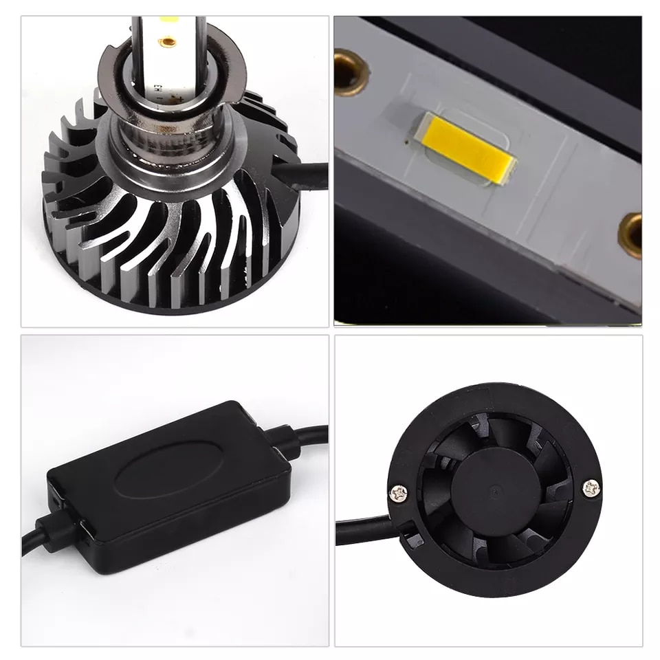 Комплект от 2 LED крушки за кола H7, F2 COB, 100W, canbus, 6500K ...