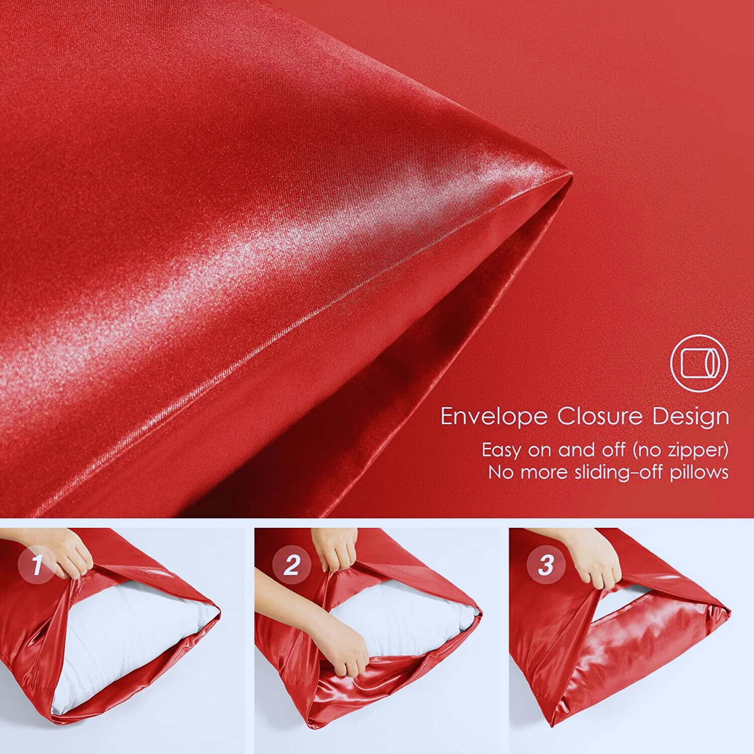 Arc szatén párna hajra és bőrre RealVDM®, 50 x 70 méret, 2 darabos ...