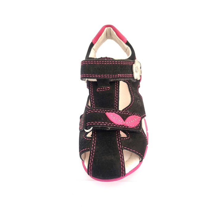 Sandale fete, DD Step, DD03, negru cu fucsia, 30 EU - eMAG.ro