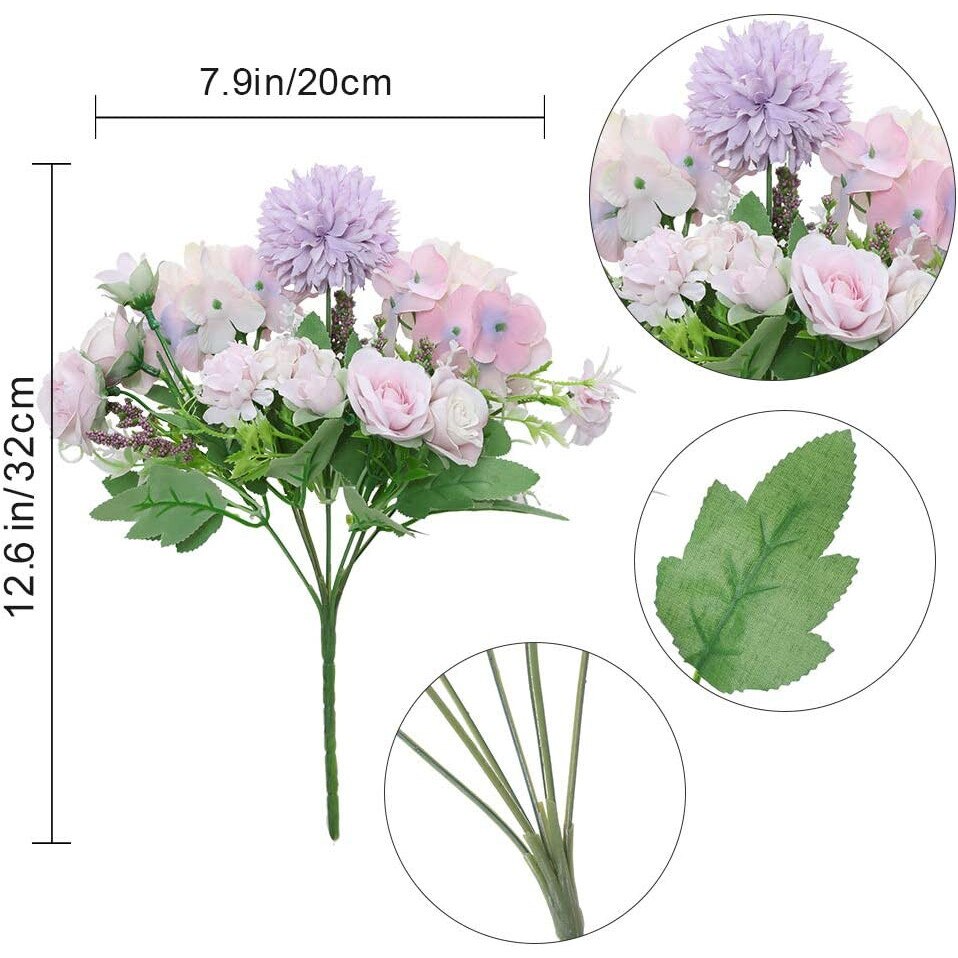 Set de 3 flori artificiale Hawesome, plastic/matase, mov, 32 x 20 cm ...