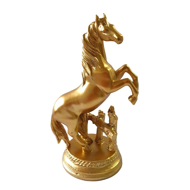 Statueta decorativa, Cal, Auriu, 13 cm, XQ202138 - eMAG.ro