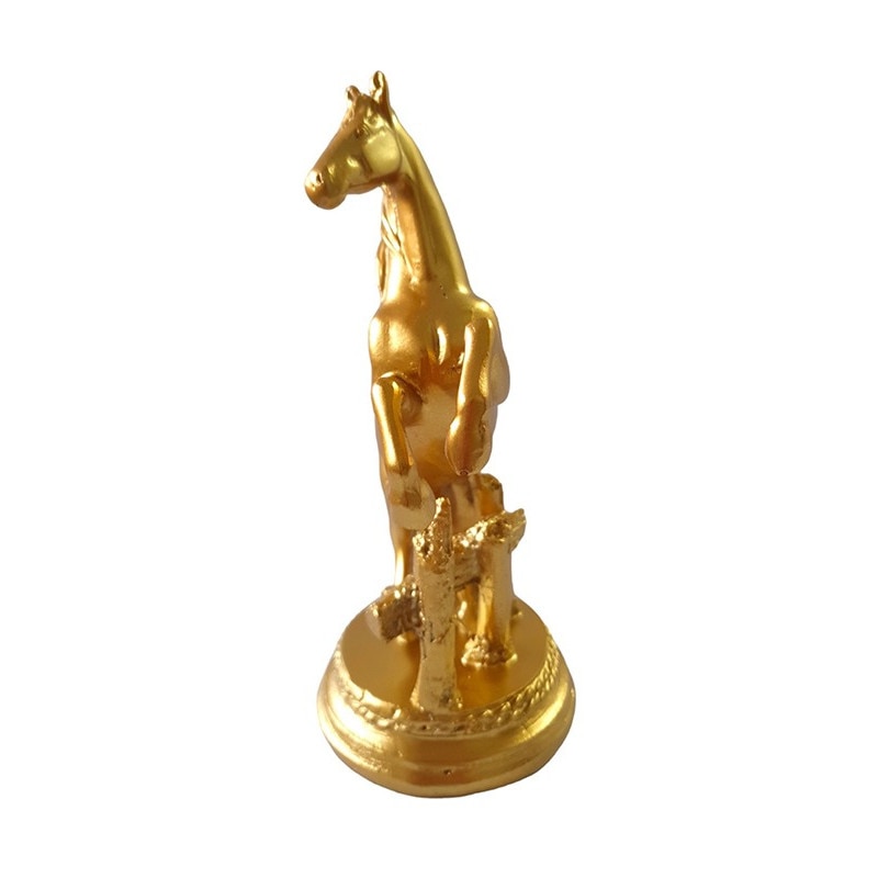 Statueta decorativa, Cal, Auriu, 13 cm, XQ202138 - eMAG.ro