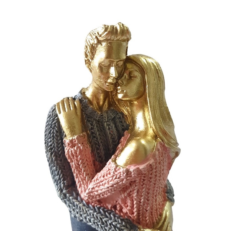 Statueta decorativa, Cuplu de Indragostiti, Multicolor, 22 cm, GXL002 ...