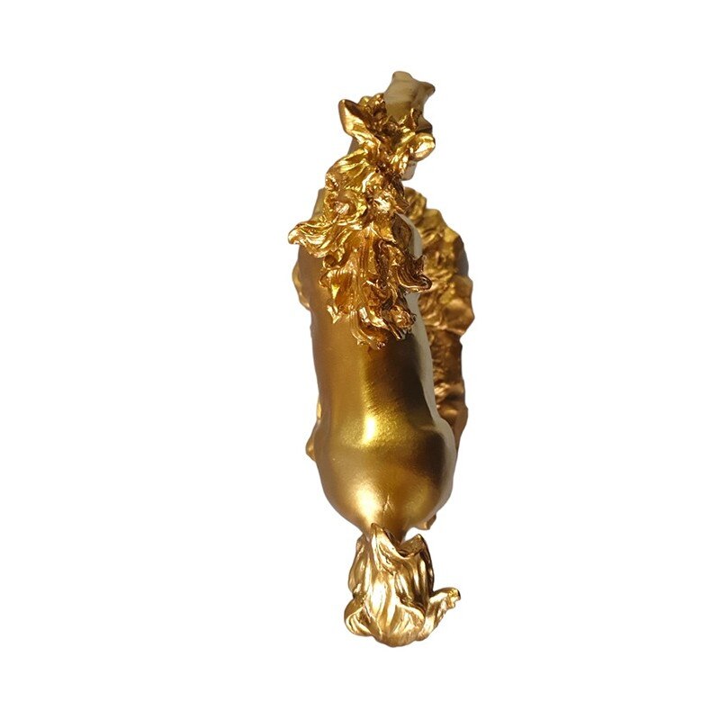 Statueta decorativa, Cal, Auriu, 15 cm, XQ202144 - eMAG.ro