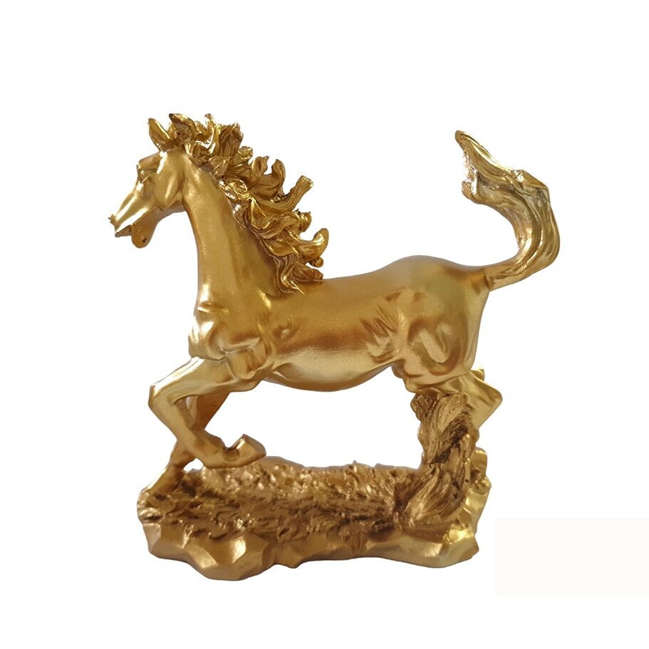 Statueta decorativa, Cal, Auriu, 15 cm, XQ202144 - eMAG.ro