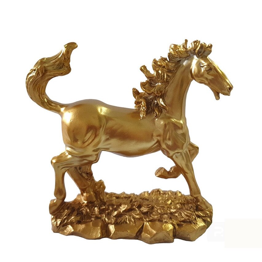 Statueta decorativa, Cal, Auriu, 15 cm, XQ202144 - eMAG.ro