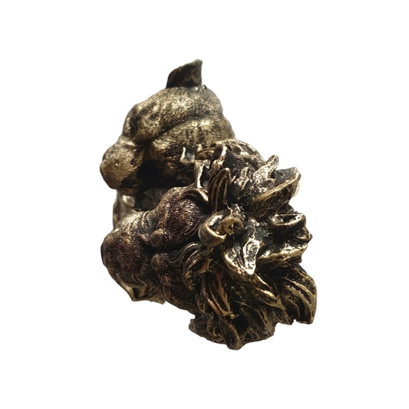 Statueta decorativa, Cuplu de Lei, Argintiu, 15 cm, XQ4002 - eMAG.ro