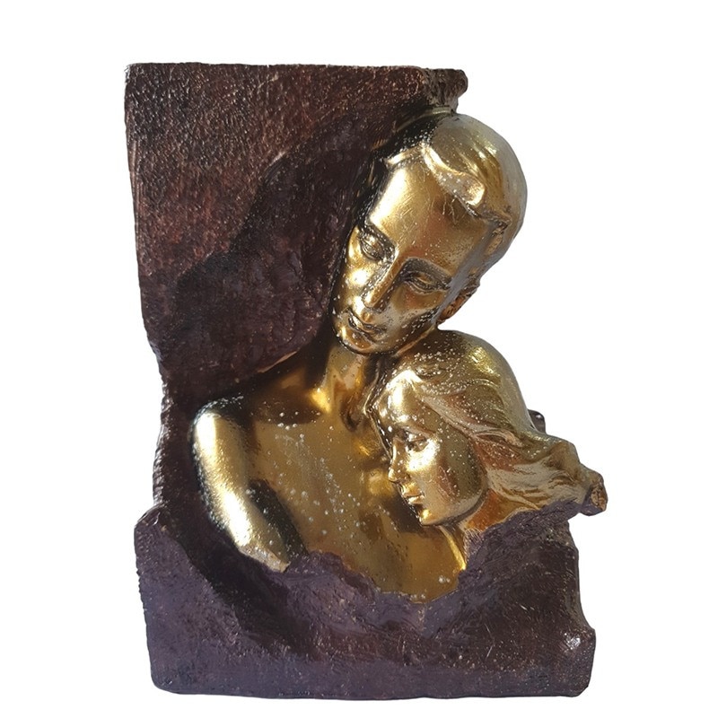 Statueta decorativa, Cuplu de Indragostiti, Auriu, 16 cm, QMS9219 - eMAG.ro