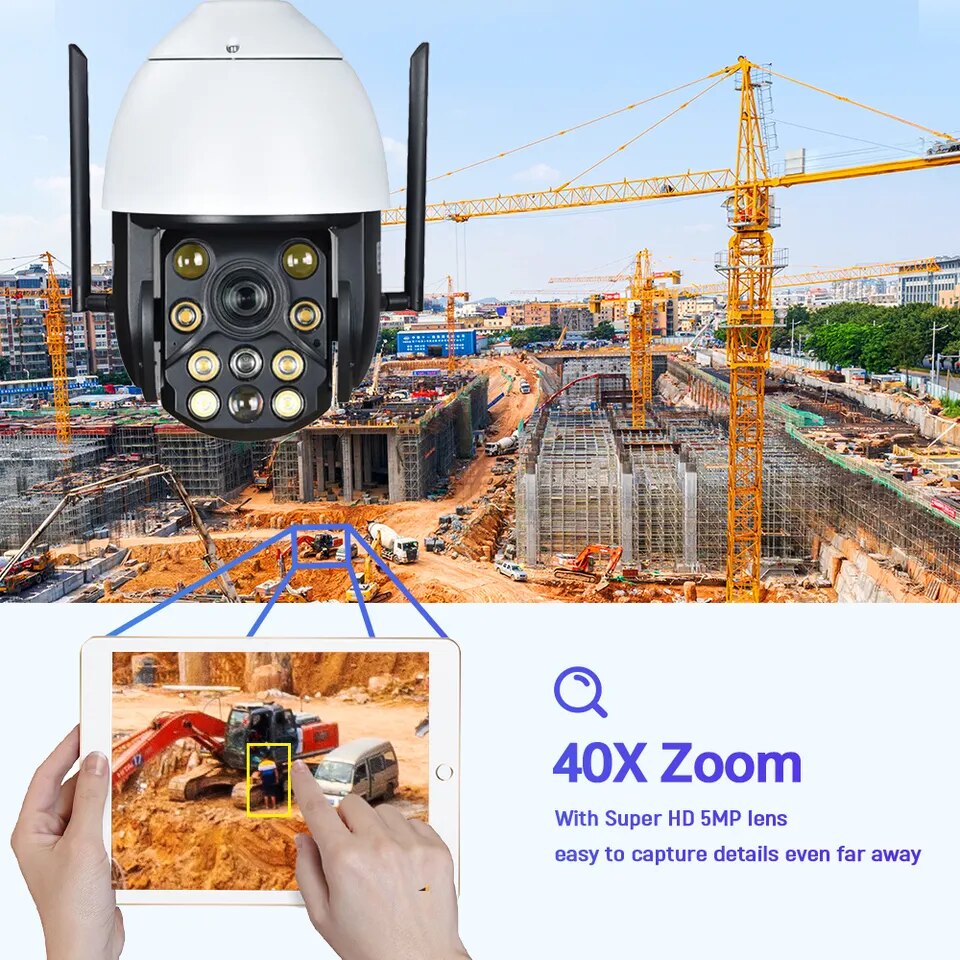 Camera de supraveghere profesionala Wi-Fi, TSS-BAH-500, 5MP, 40x Zoom ...